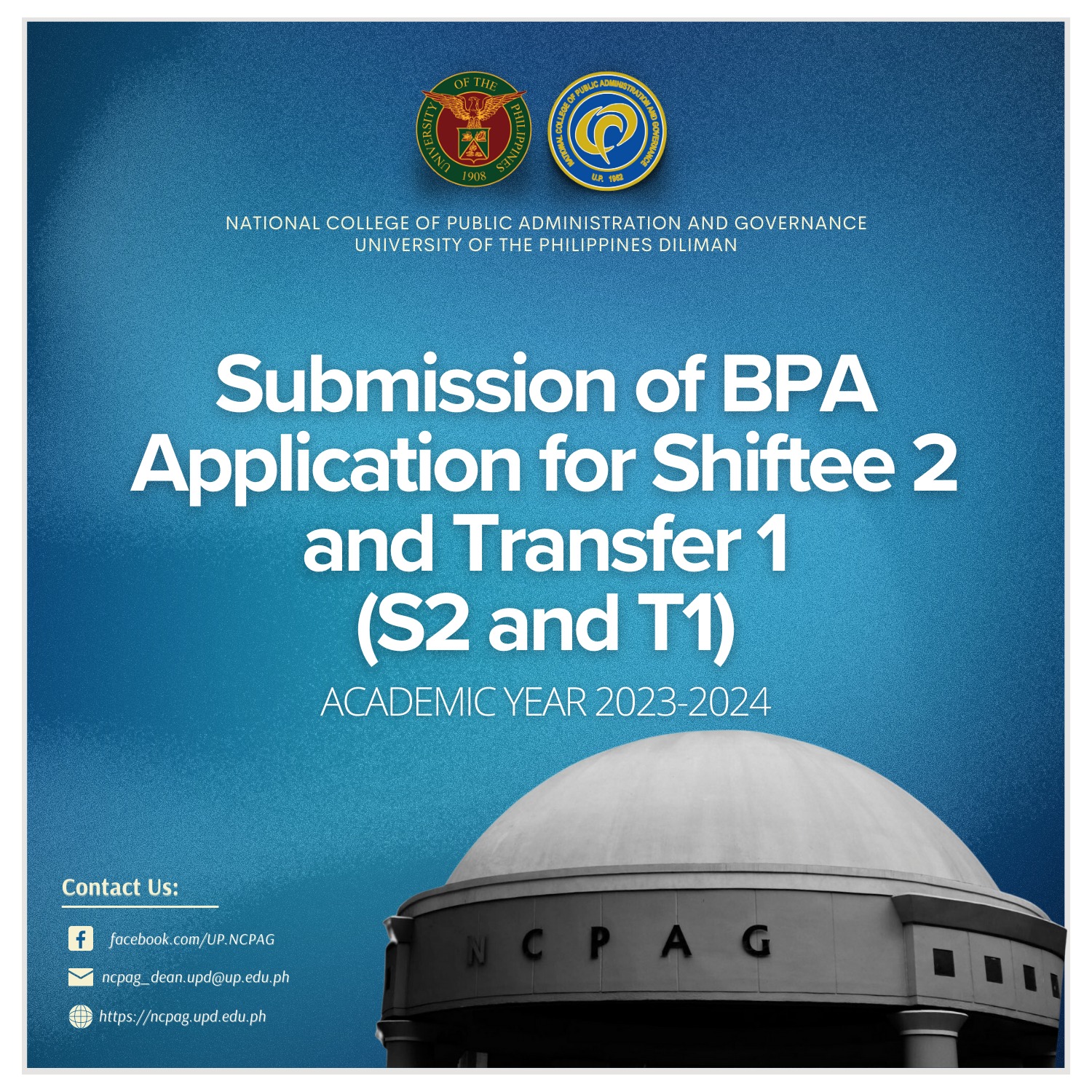 Submission of BPA Application for Shiftee 2 and Transfer 1 (S2 and T1 ...